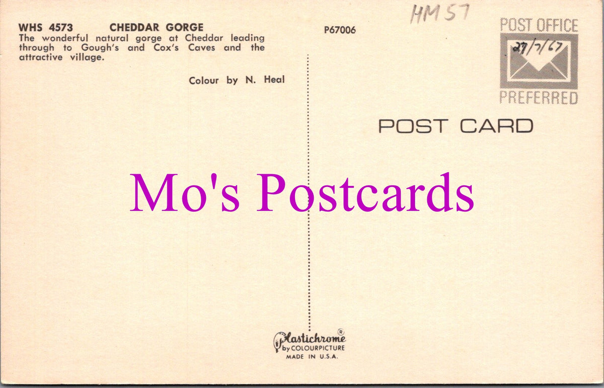 Somerset Postcard - Cheddar Gorge HM57 | Mo’s Postcards