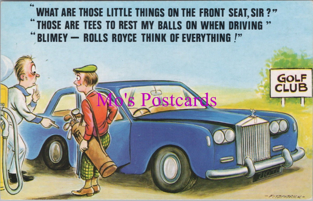 Comic Postcard - Golf Club, Golf Balls, Driving, Rolls Royce SW14611 ...
