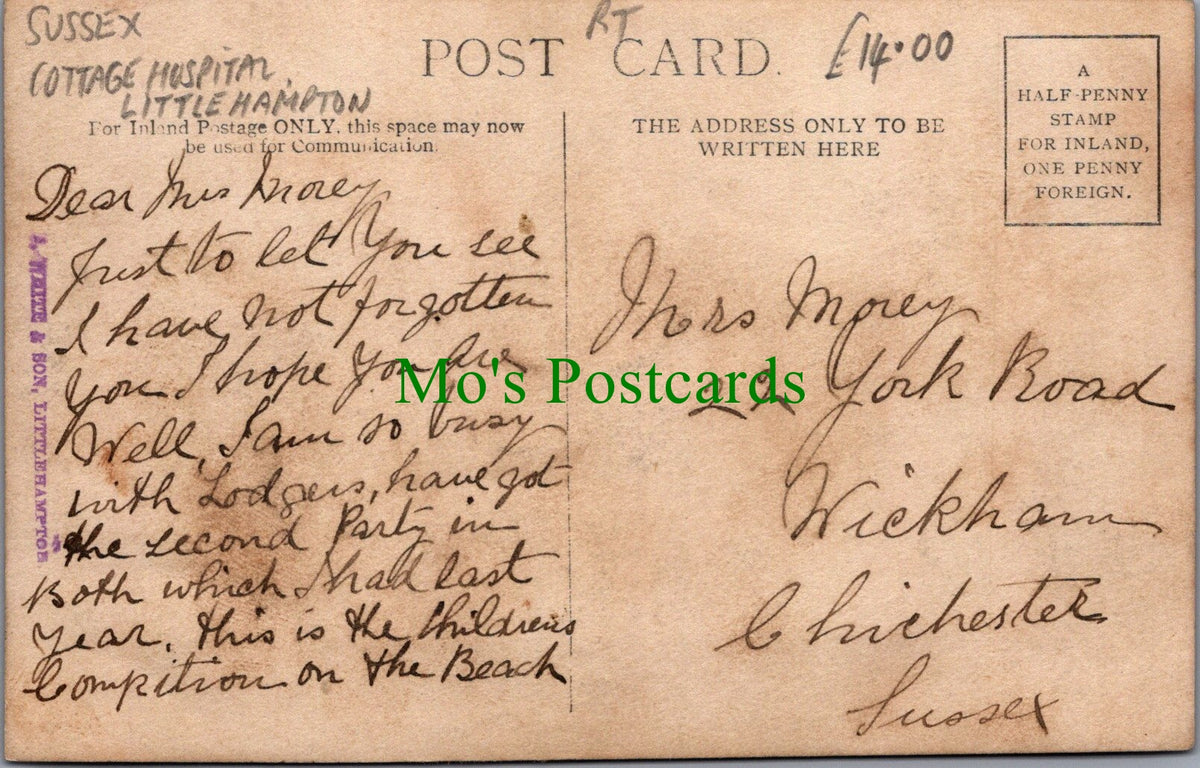 The Cottage Hospital, Littlehampton, Sussex | Mo’s Postcards